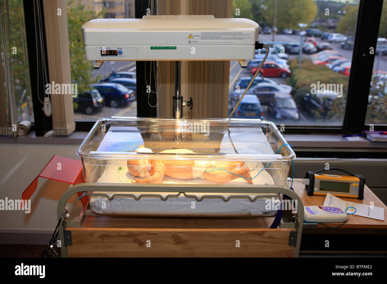 Modern Hi-Tech Premature Baby warming unit on show at a NHS hospital ...