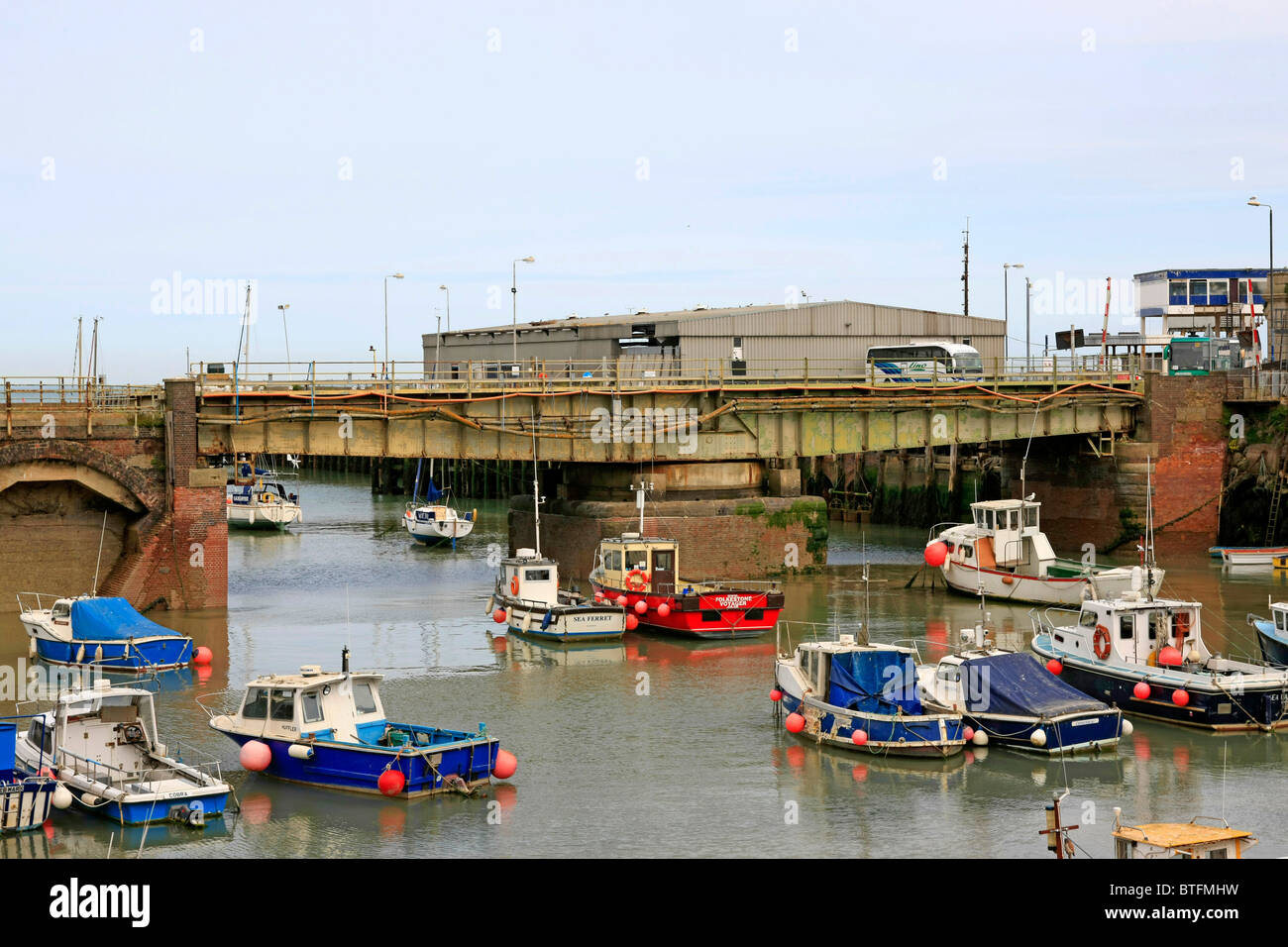 The Swingbridge in Folkestone Harbour Kent Stock Photo - Alamy