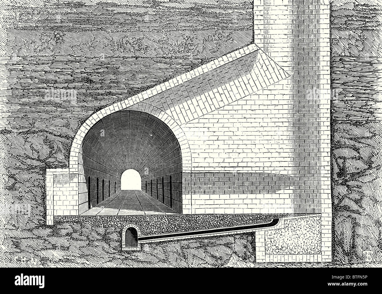 Cross section of a tunnel with a ventilation shaft Stock Photo - Alamy