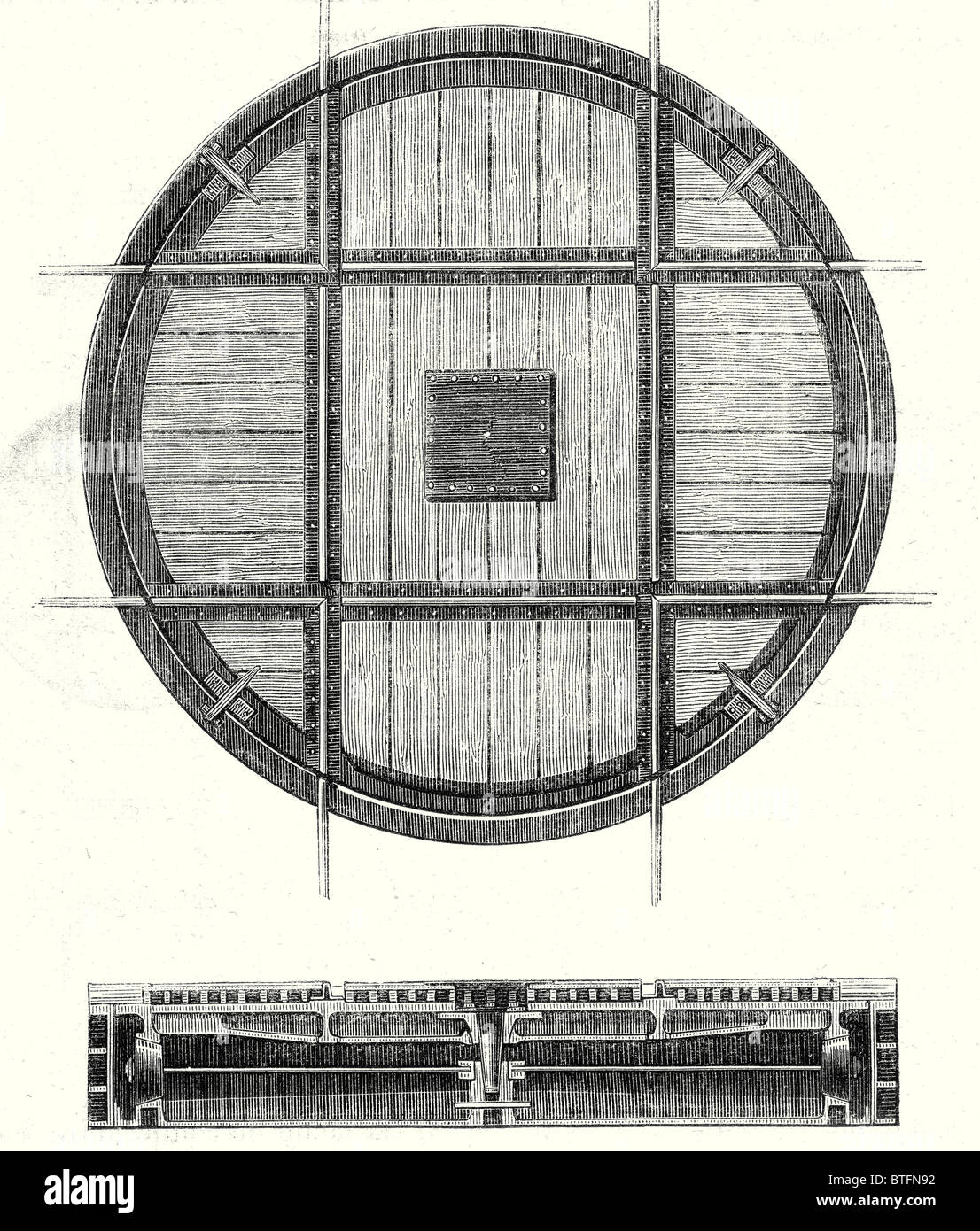 Nineteenth century railway features: Rectangular turning plate and a ...