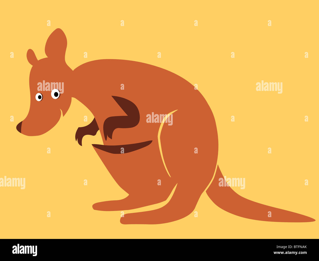 illustration of a smiling kangaroo or wallaby Stock Photo - Alamy