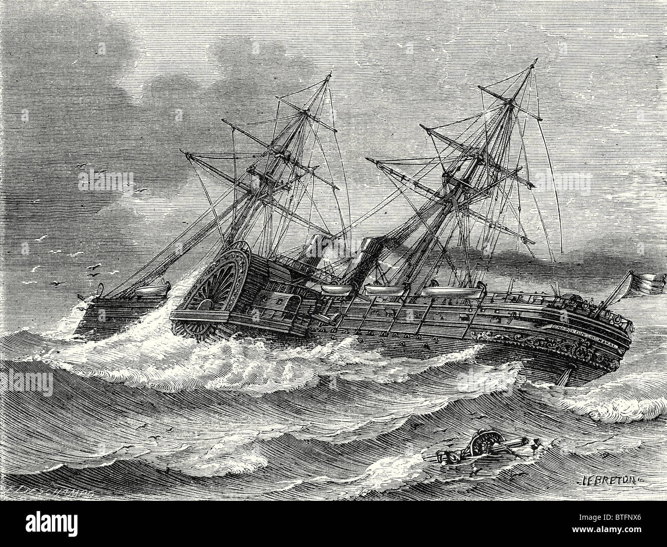 The 'Napoleon III', Transatlantic French liner launched in 1866 Stock ...