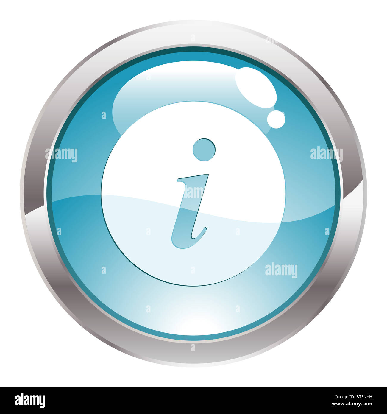 Three Dimensional circle button with Sign Info icon, vector ...