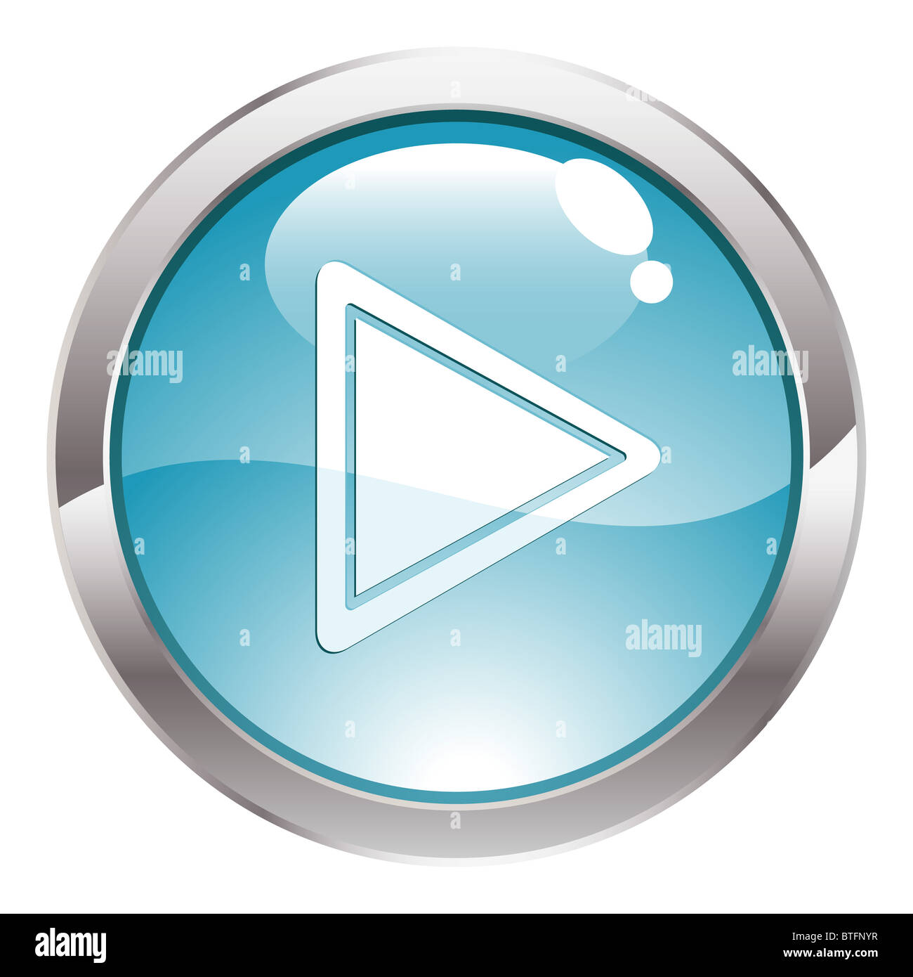 Three Dimensional circle button with Play icon, vector illustration ...