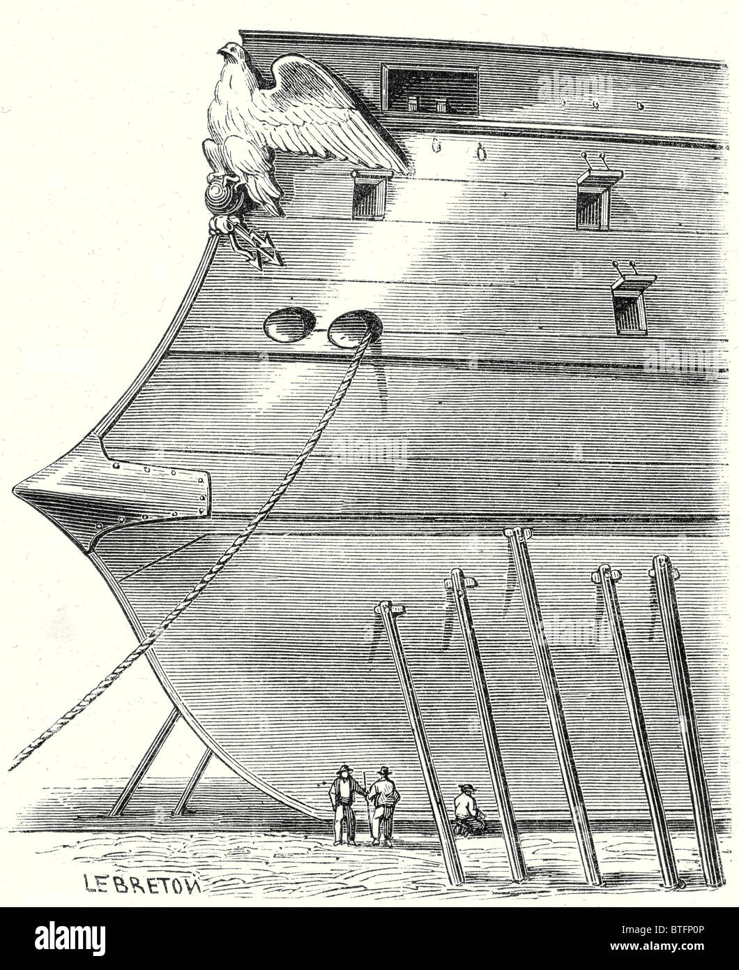 The front of a steam-propelled ironclad warship Stock Photo - Alamy