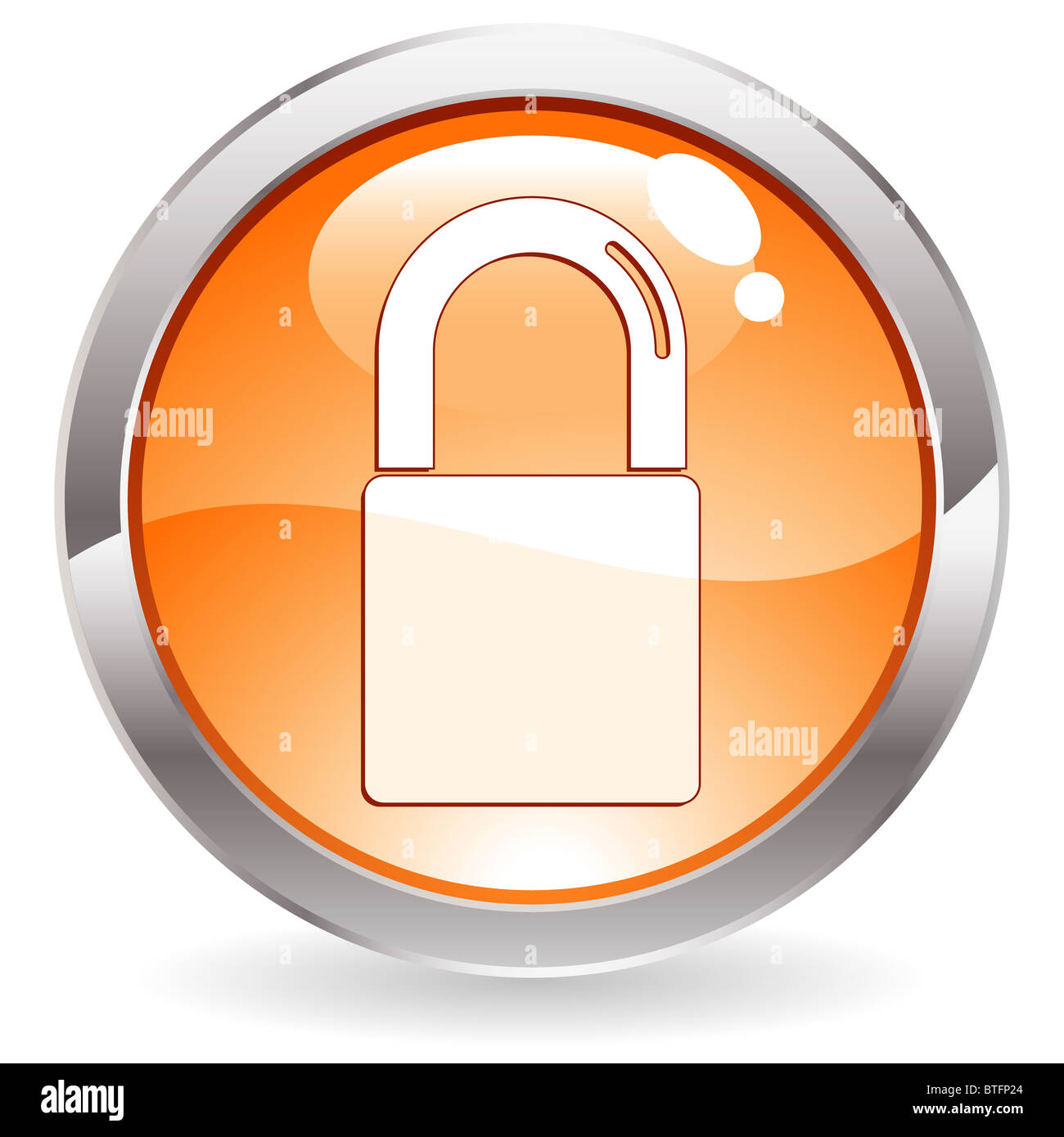 Three Dimensional circle button with closed Lock icon, vector ...