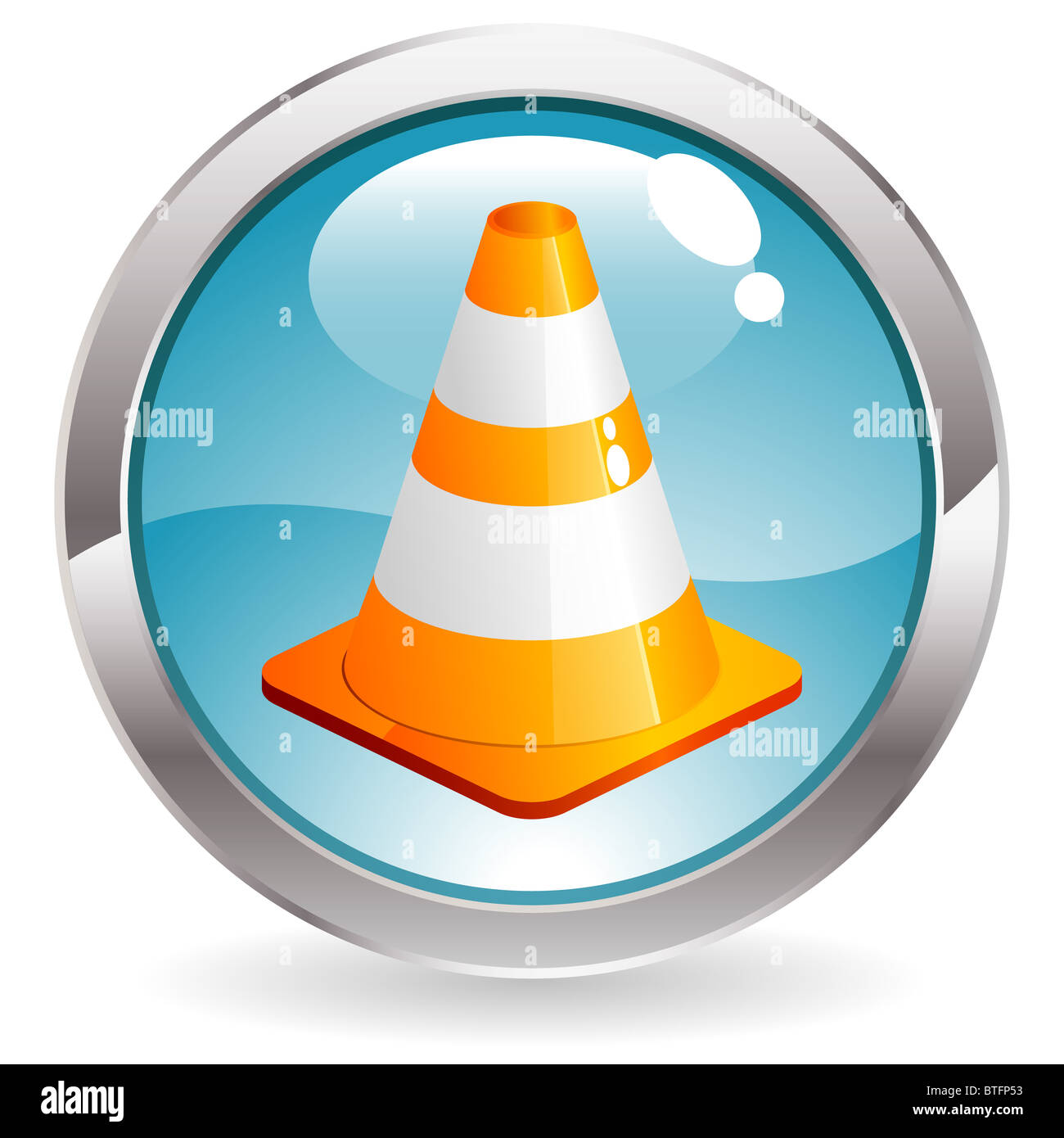 Three Dimensional circle button with traffic icon, vector illustration ...