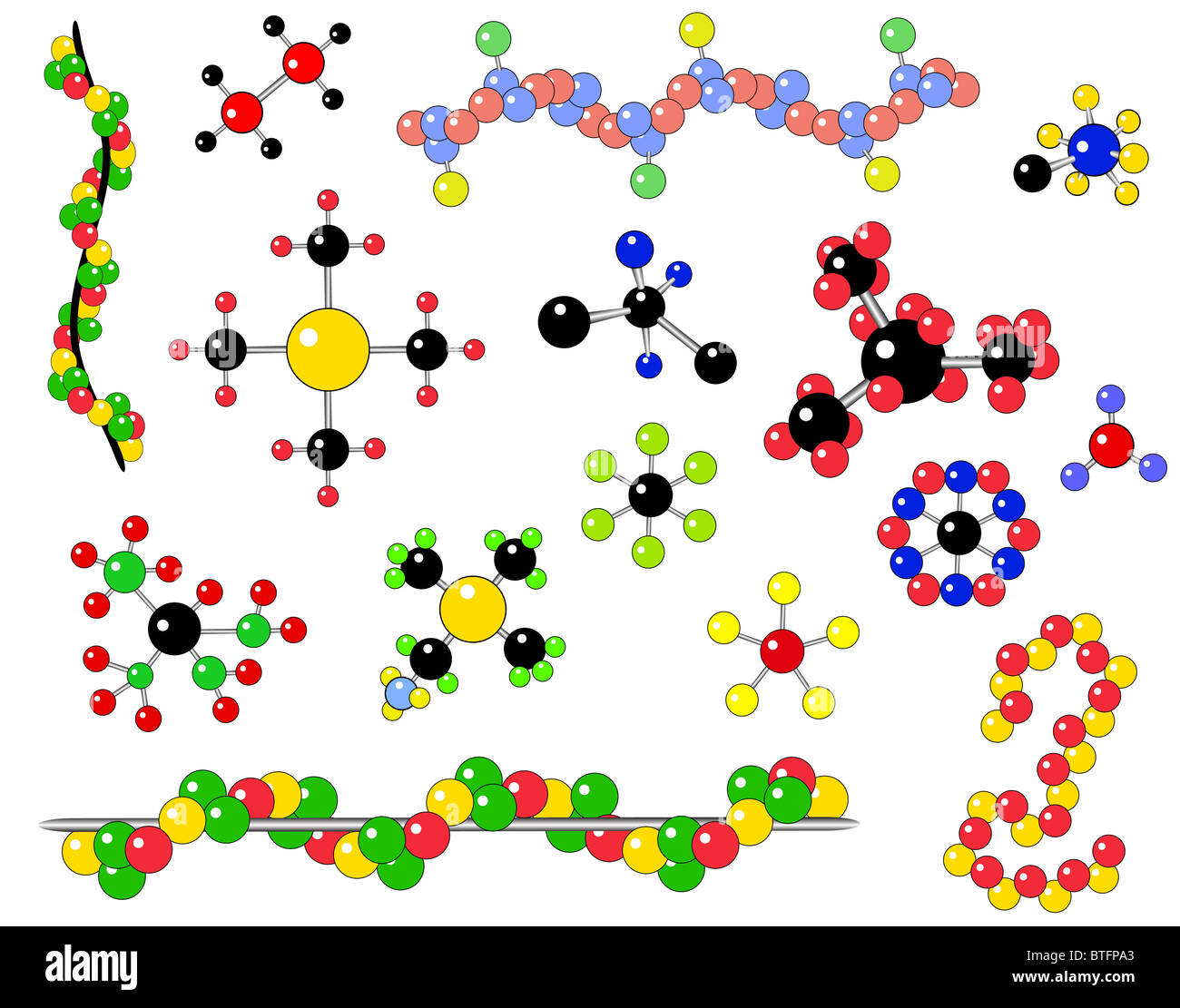 Selection of illustrated generic molecules and atomic structure Stock ...