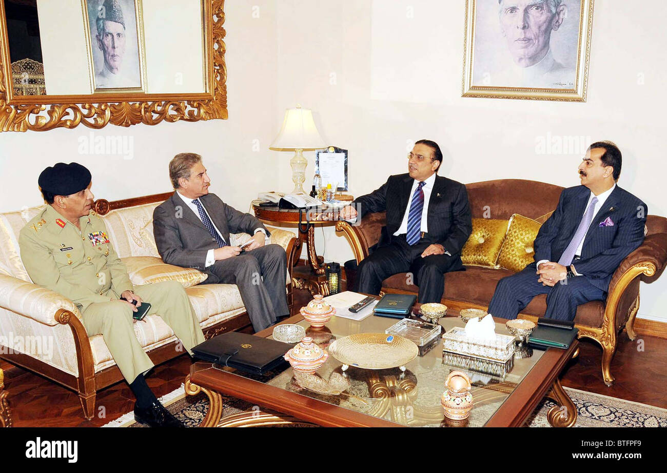 President, Asif Ali Zardari in meeting with Prime Minister, Syed Yousuf ...