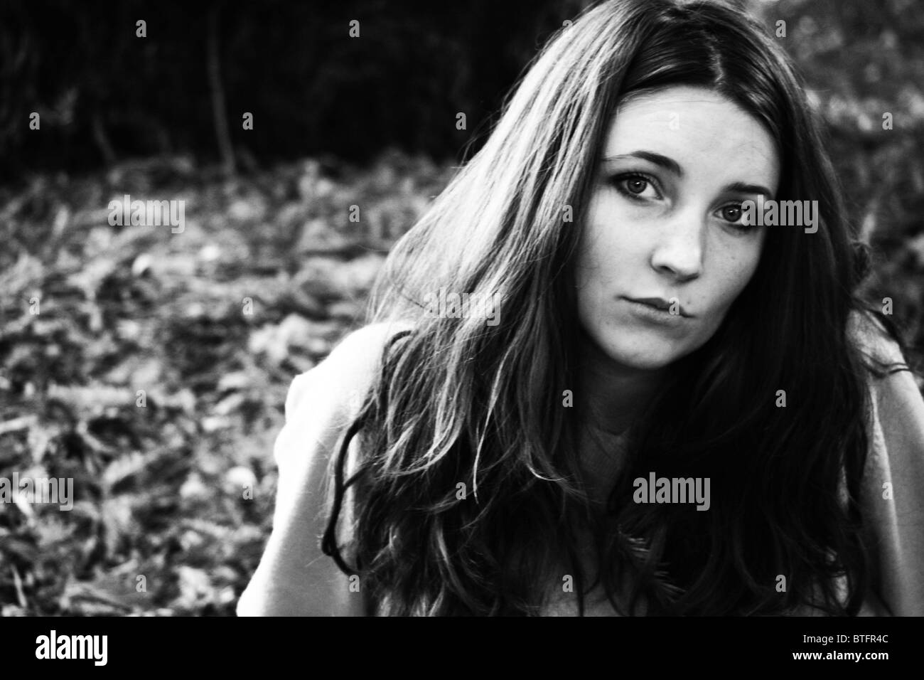 portrait girl look and dream Stock Photo - Alamy