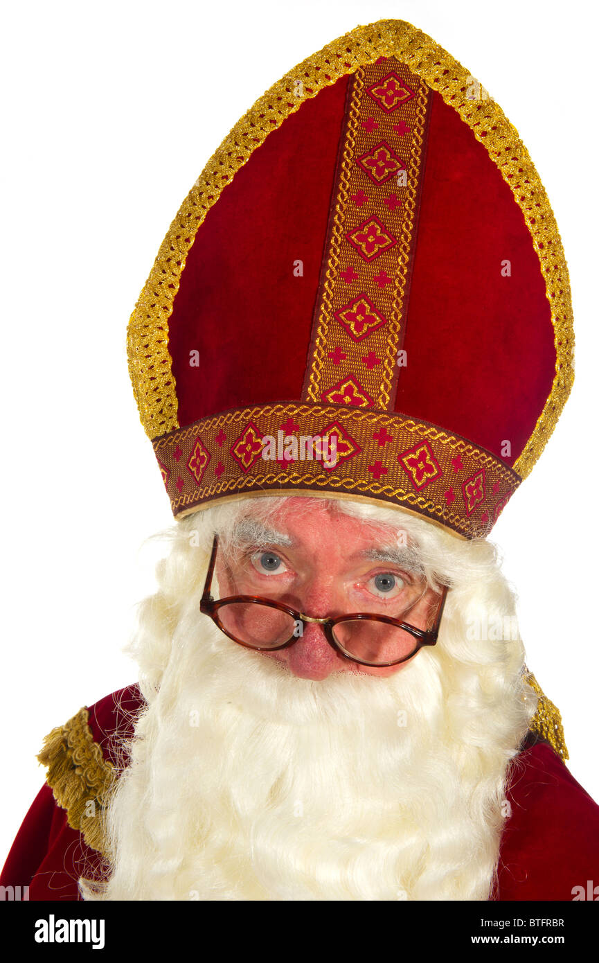 Sinterklaas in portrait with glasses in the studio Stock Photo - Alamy