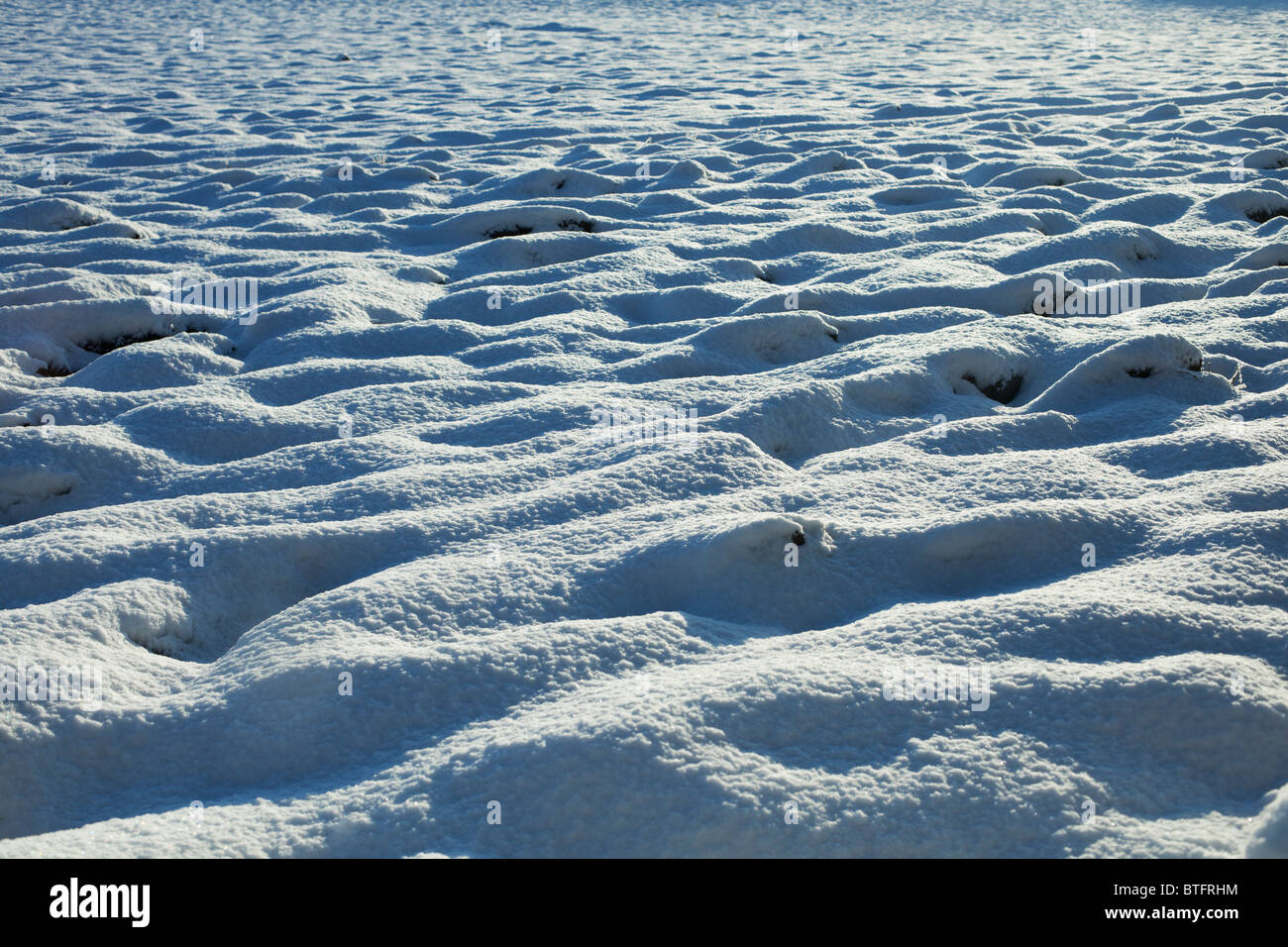 Snowdrifts in a field Stock Photo - Alamy
