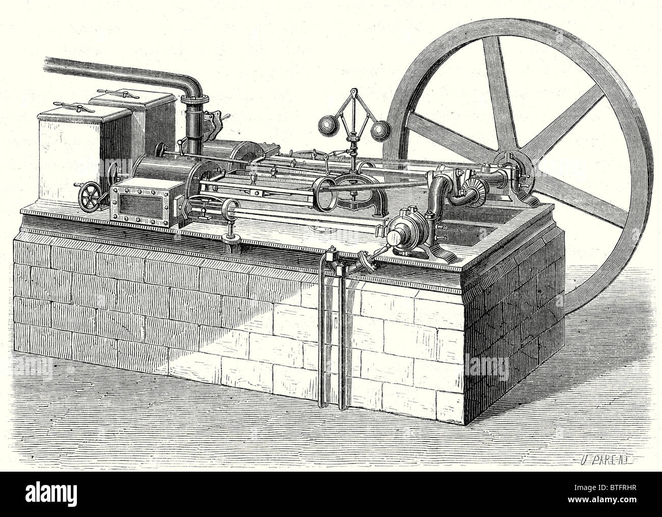 A hot-air cylinder machine with horizontal engines Stock Photo - Alamy