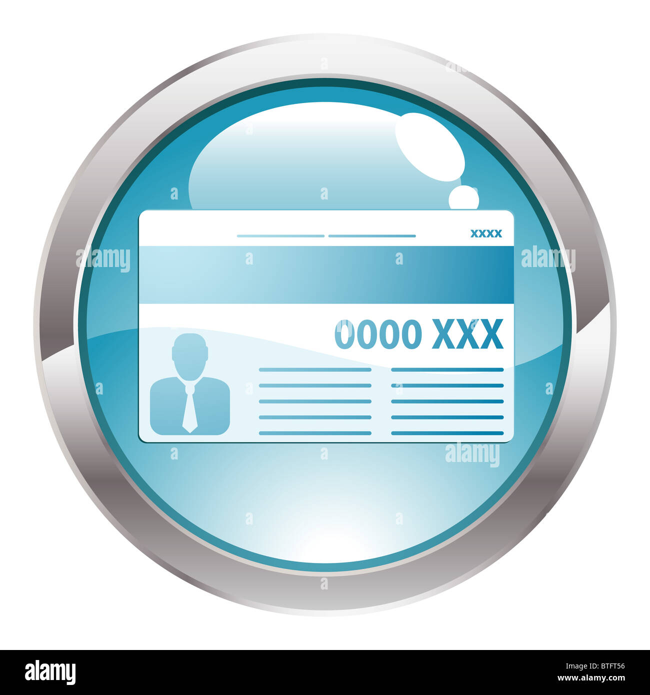 Three Dimensional circle button with Credit Card, vector illustration ...