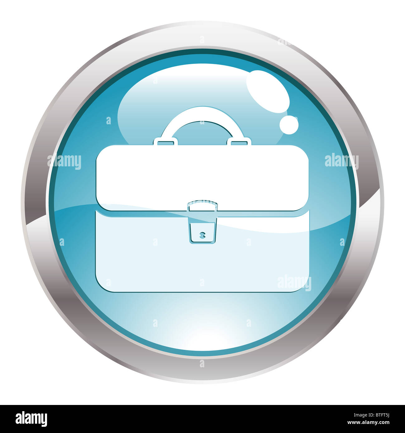 Three Dimensional circle button with Briefcase icon, vector ...