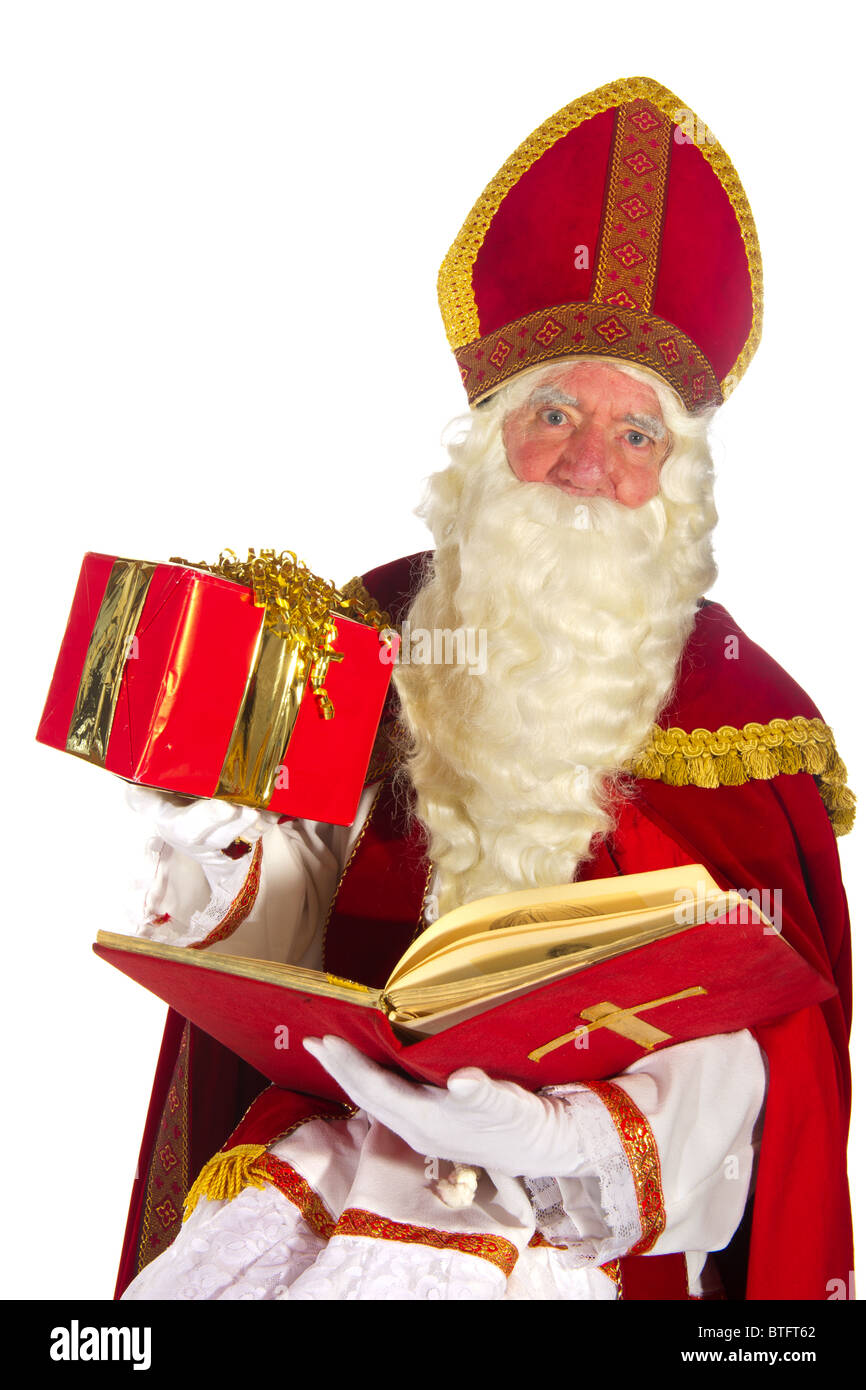 Portrait of the Dutch Sinterklaas isolated over white Stock Photo - Alamy