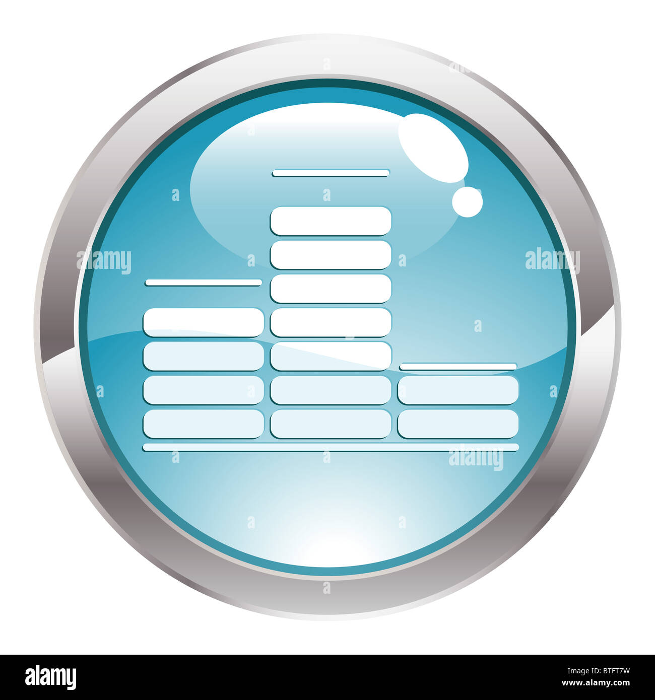 Three Dimensional circle button with equalizer icon, vector ...