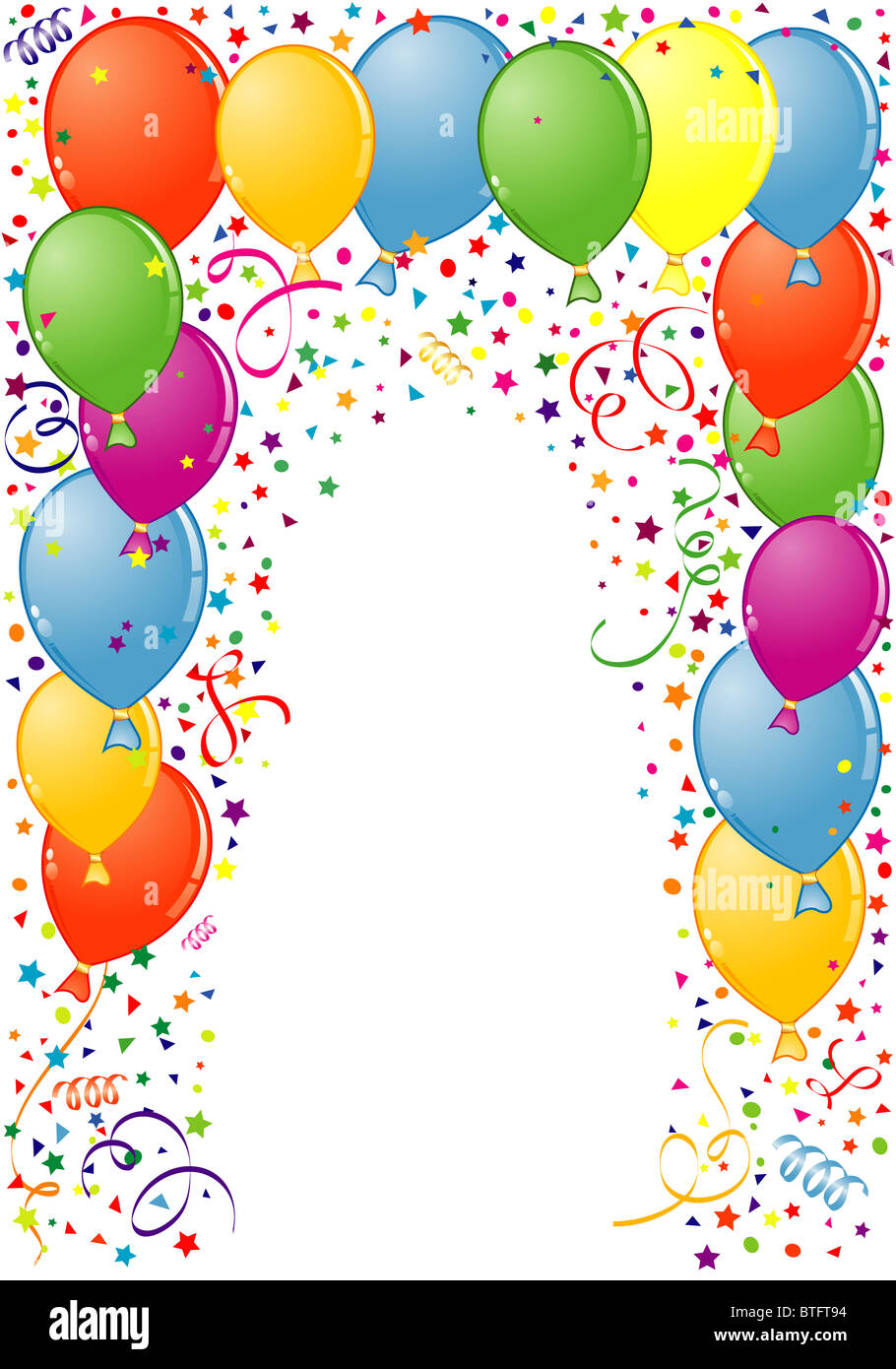 Birthday Frame with Balloon and streamer, element for design, vector ...