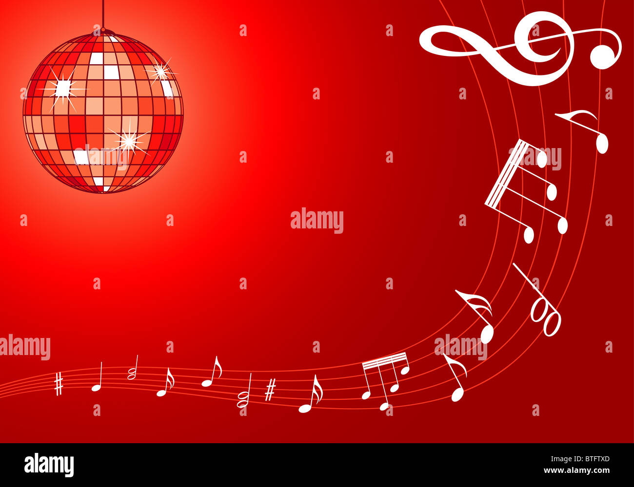 Music background with discoball and note pattern, element for design ...