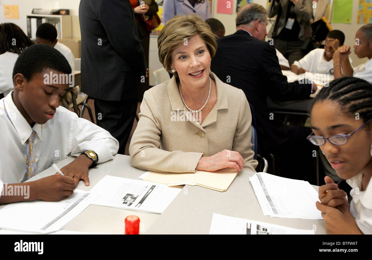 First Lady Laura Bush visits SEED School (Schools for Educational ...