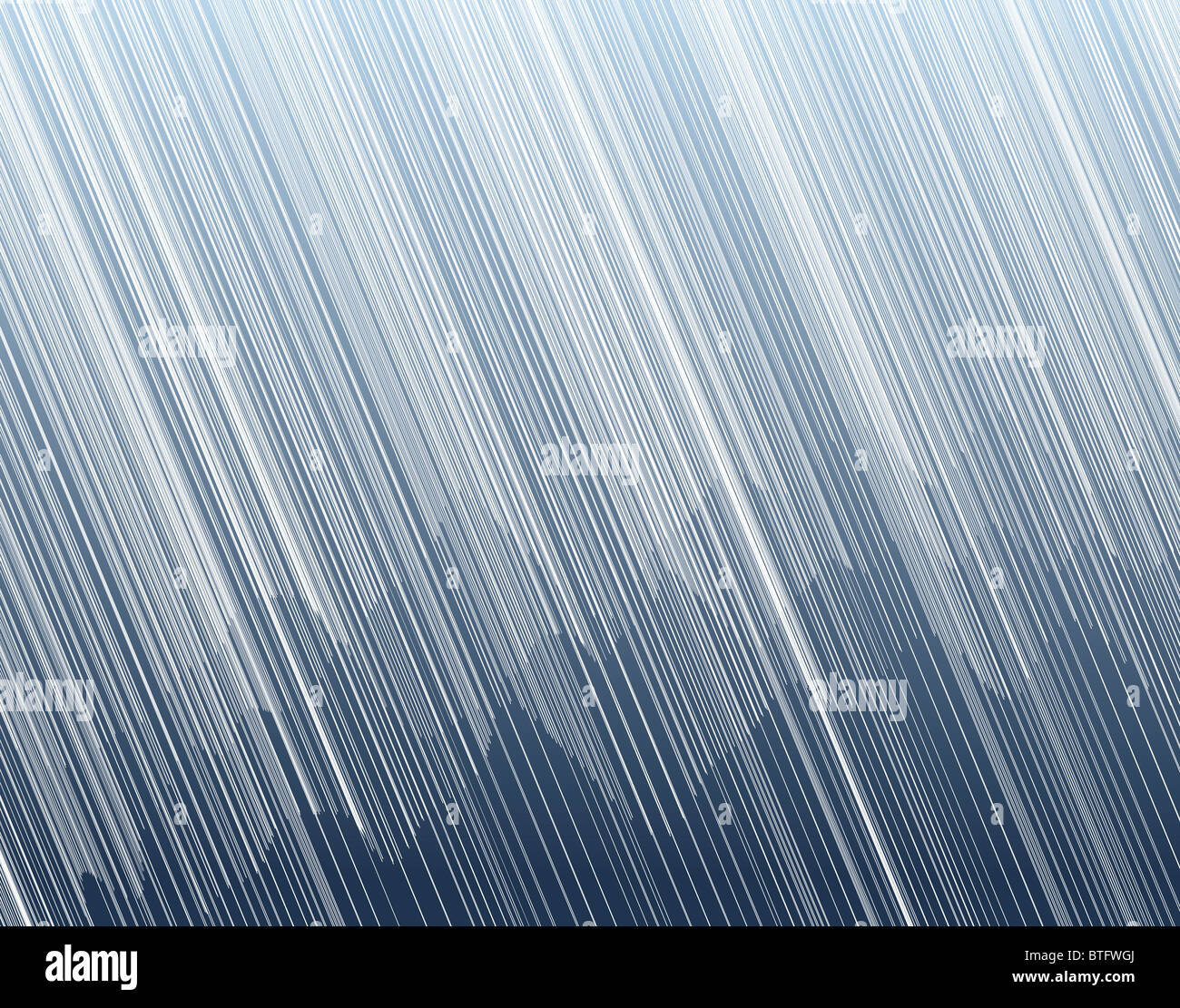 Illustration of torrential rain in a mountain landscape Stock Photo - Alamy