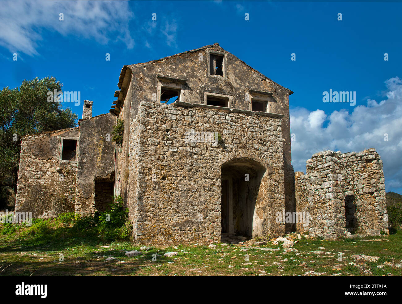 Derelict House in Perithia Village, Corfu, Ionian Islands Greece Stock ...