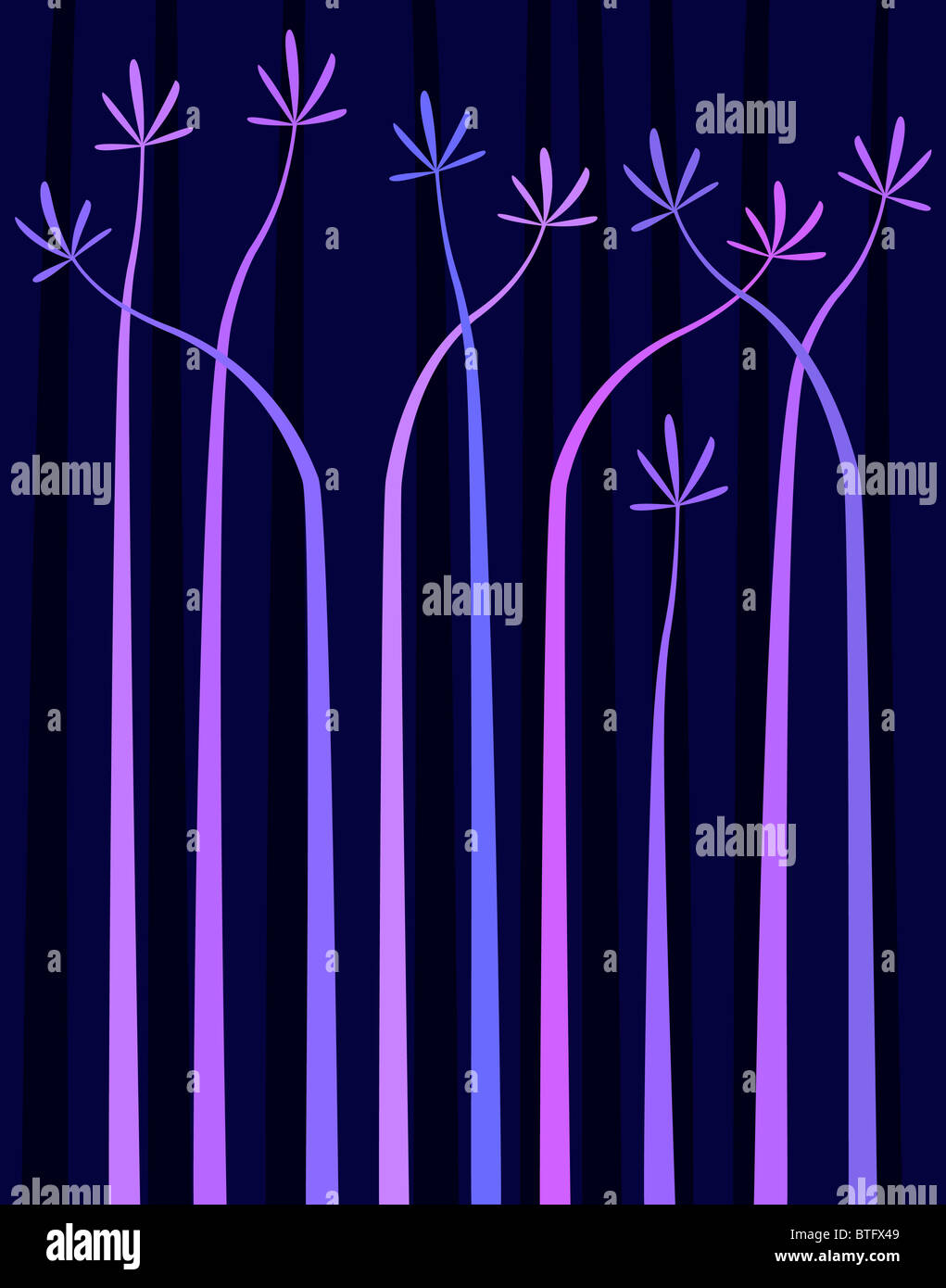 Illustrated design of abstract palm trees Stock Photo - Alamy