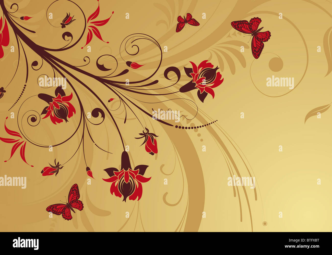 Floral Background with butterfly, element for design, vector ...