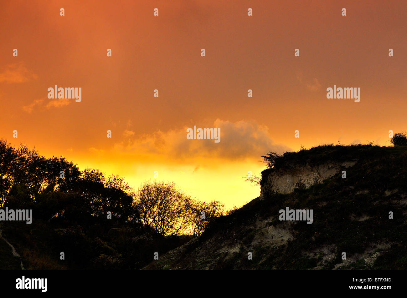 Storm clouds at sunset in Sundon Country Park near Luton, Bedfordshire ...