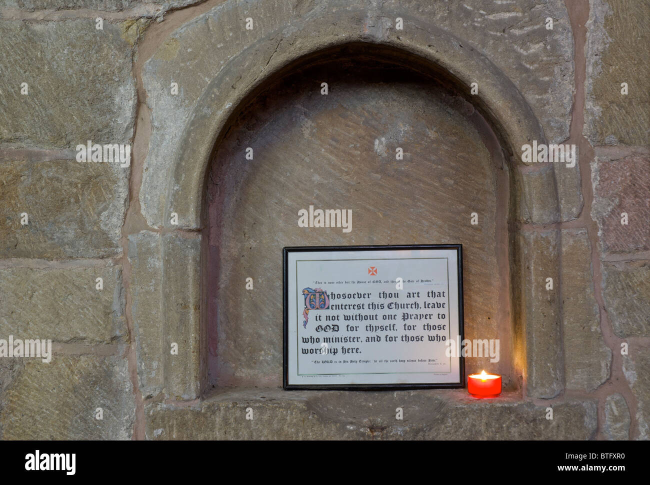 Alcove inside Bolton Abbey Church, Wharfedale, Yorkshire Dales National ...