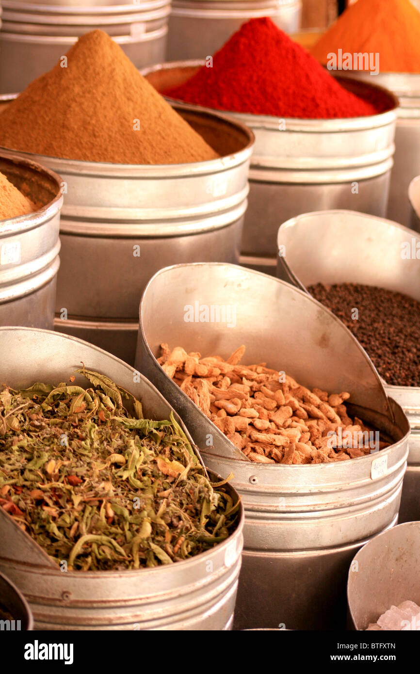 A selection of spices from Morocco Stock Photo - Alamy