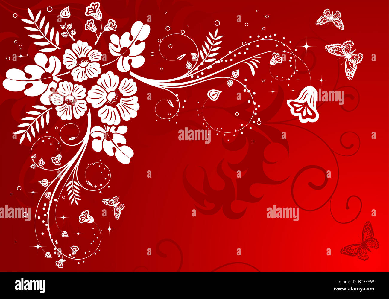 Floral Background with butterfly, element for design, vector ...