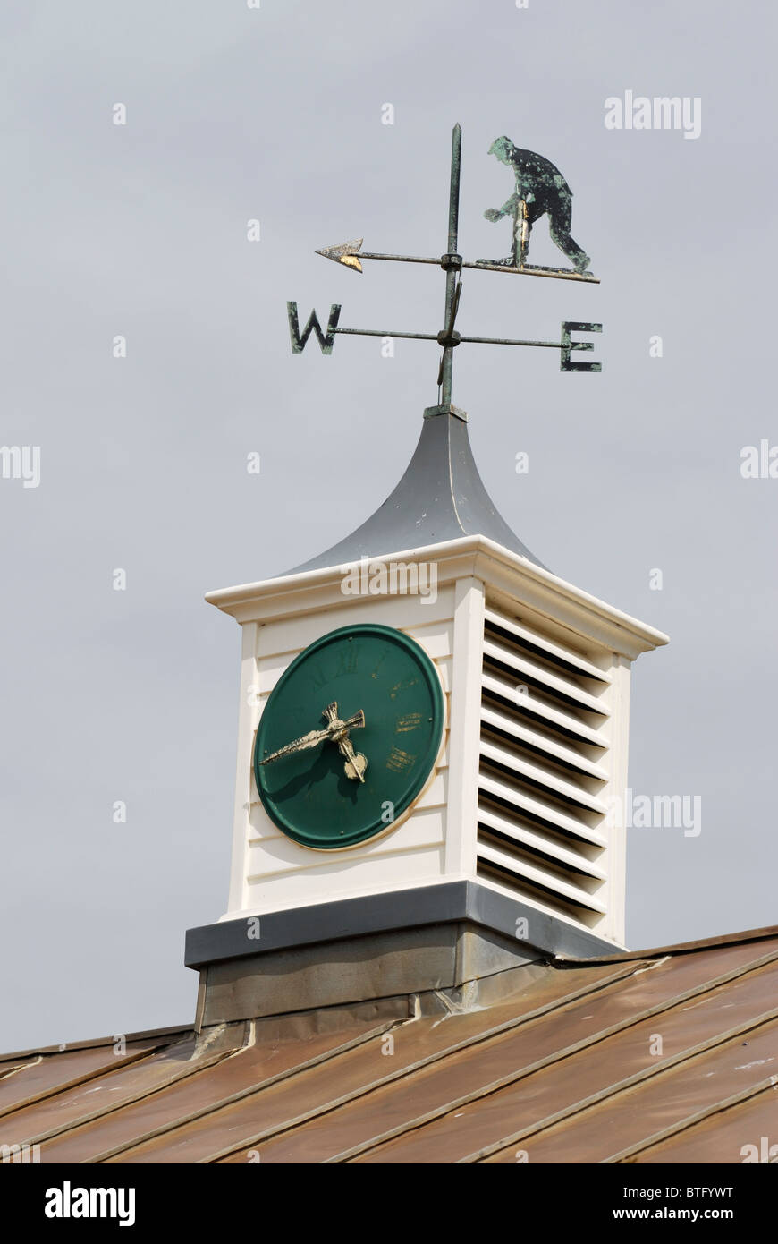 Weathervane and clock on the seafront at Hove. Brighton. East Sussex ...
