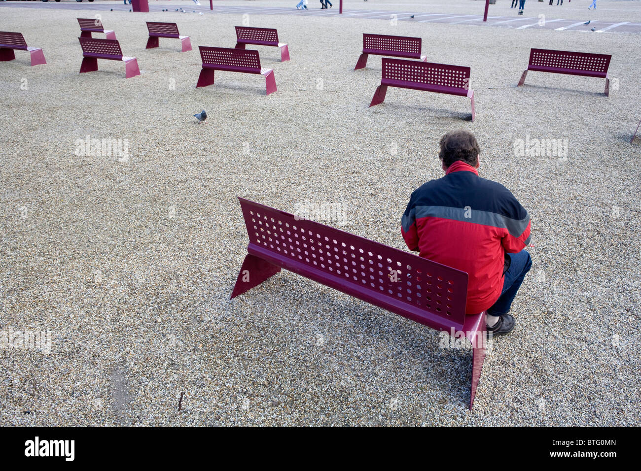 A man seats on the bench near Van Gogh museum in Amsterdam Stock Photo ...