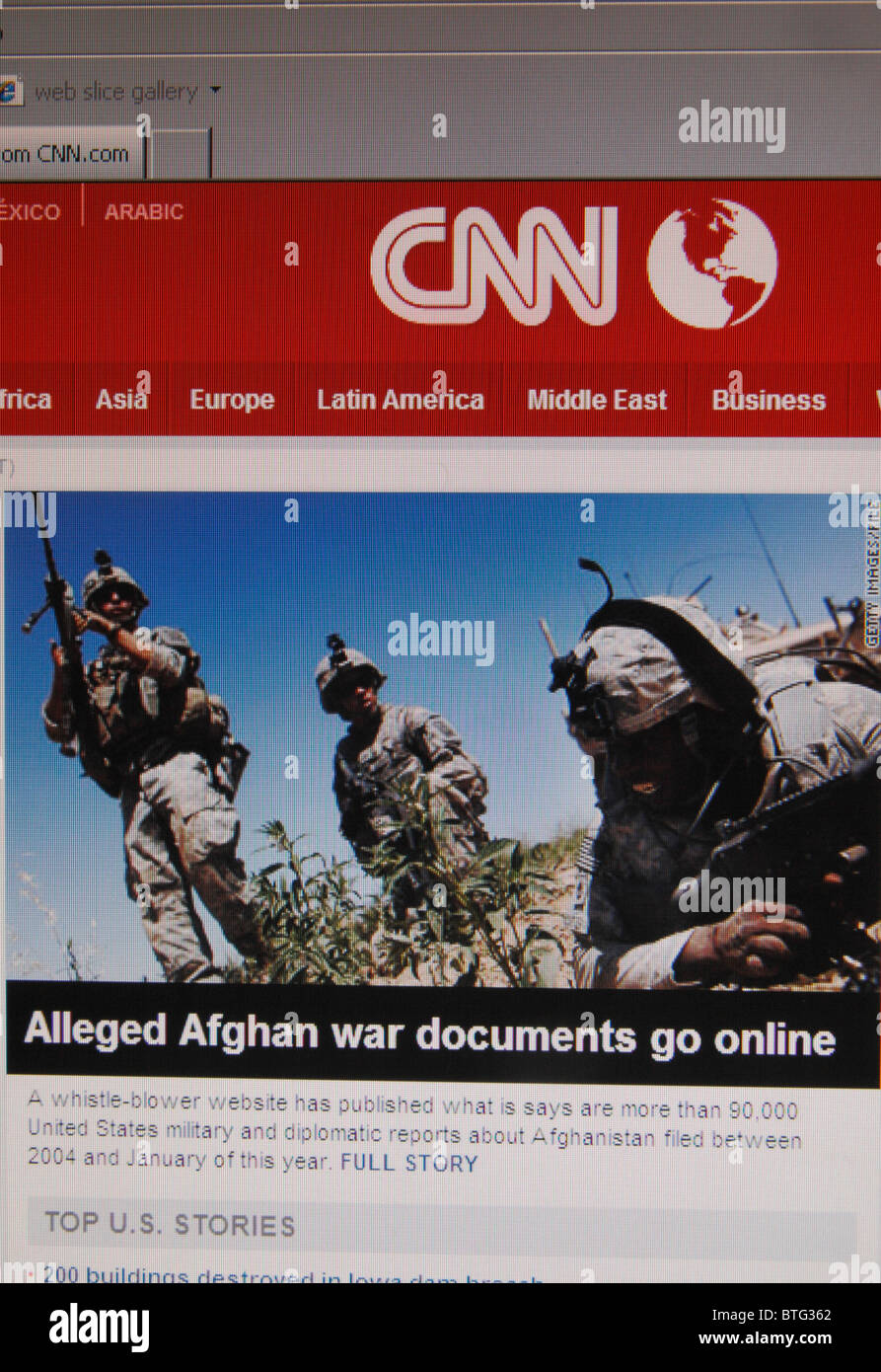 Screen shot of CNN web site with headline referring to alleged Afghan ...