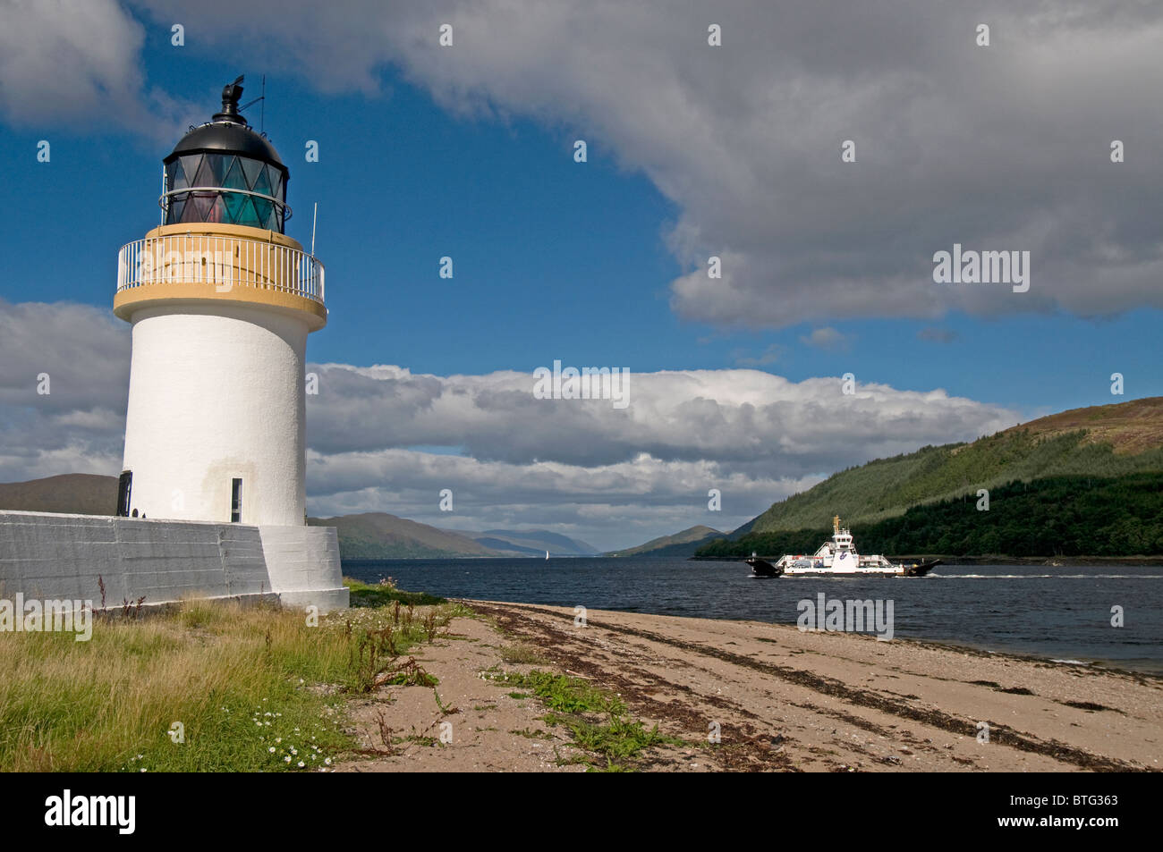 The Ardgour lighthouse on the Corran narrows, Loch Linnhe, Lochaber ...