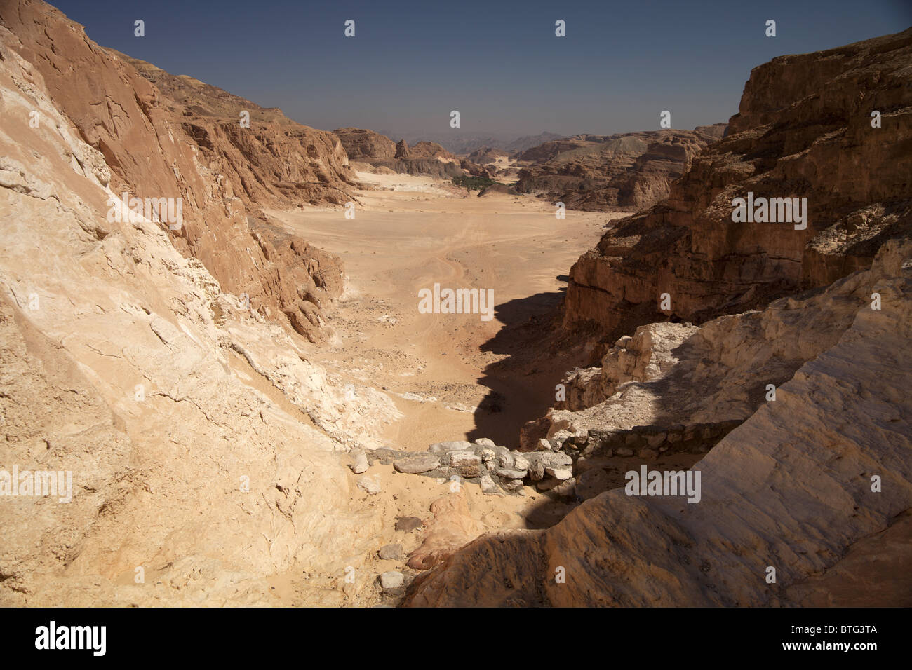 Wadi Ghazala valley and Ain Khudra Oasis, Sinai, Egypt, Africa Stock ...