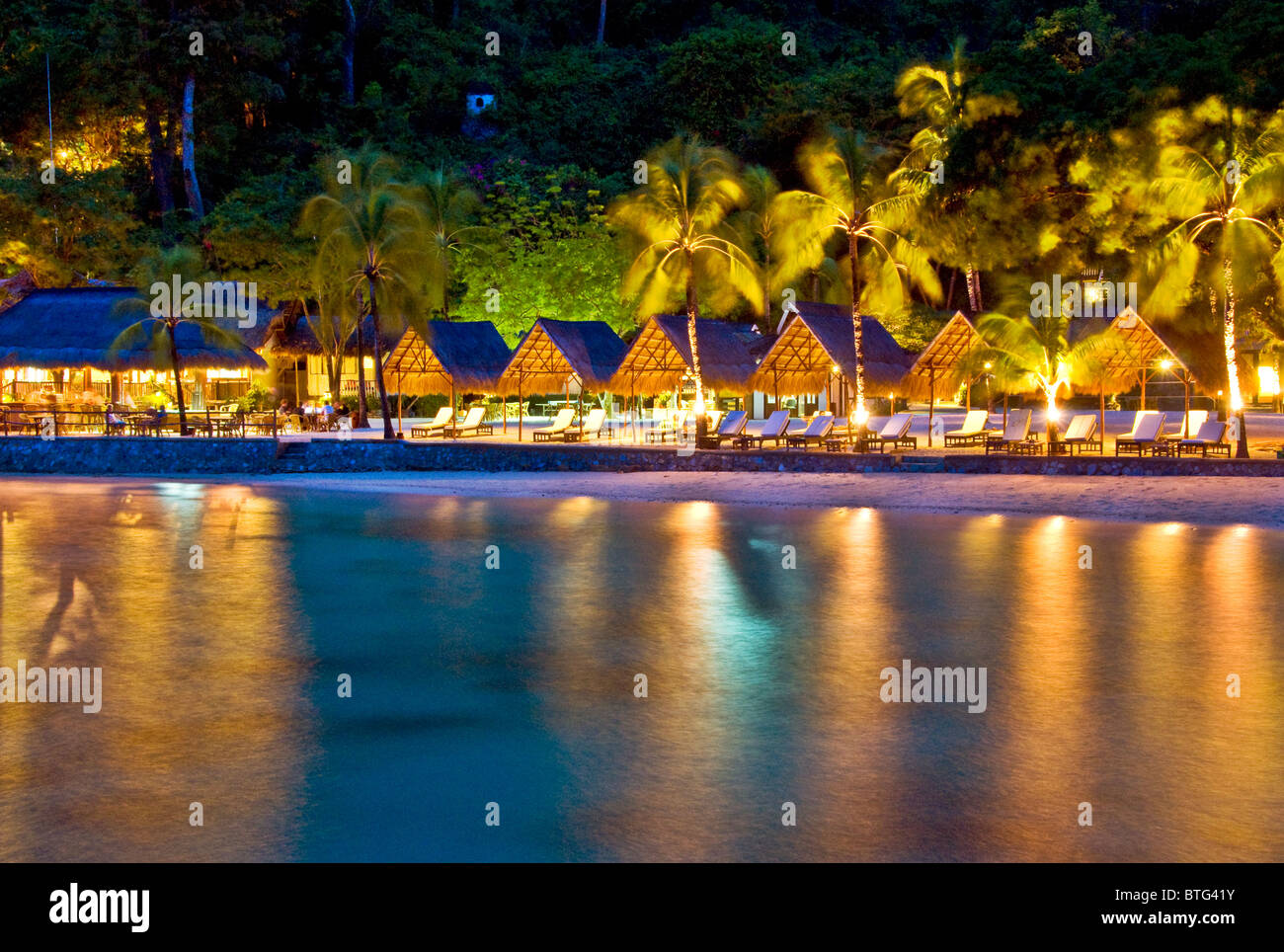 Romantic asian beach at the night Stock Photo - Alamy