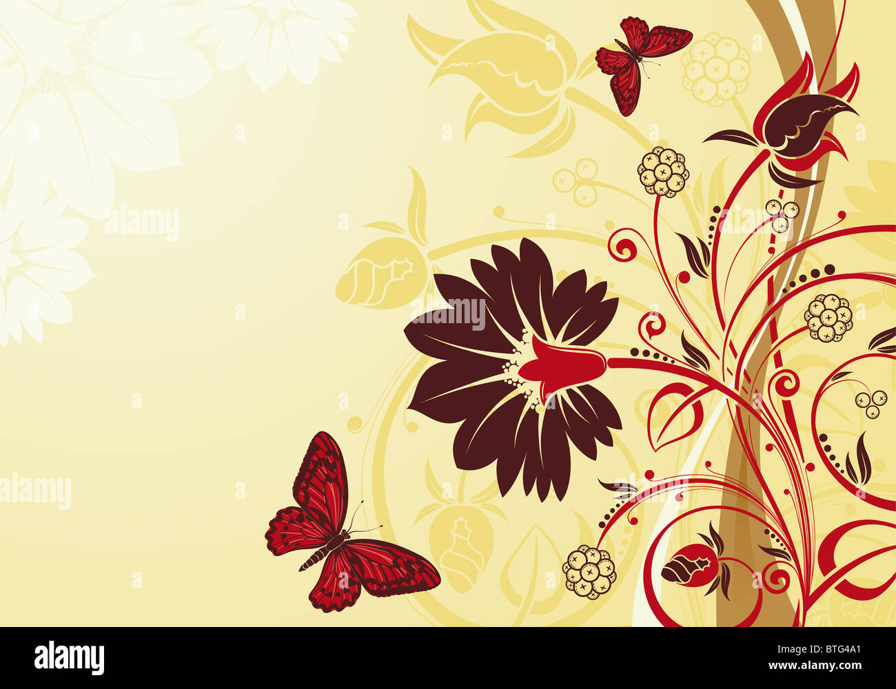 Floral Background with butterfly, element for design, vector ...