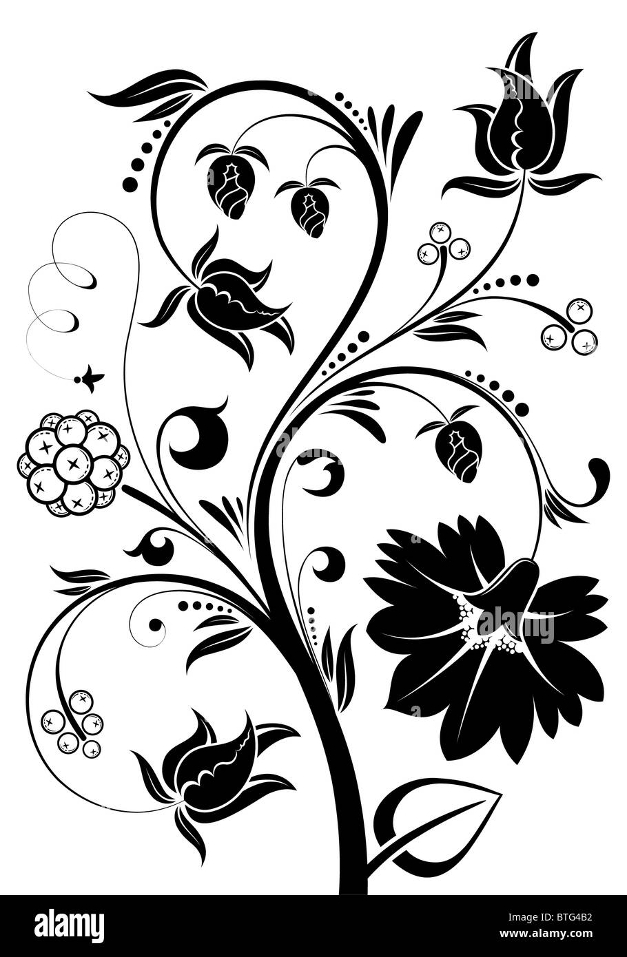 Flower with bud, element for design, vector illustration Stock Photo ...