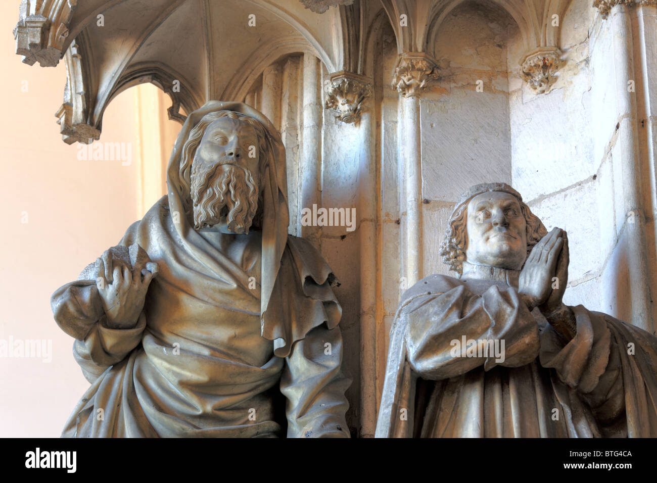 Portal of monastery church in Chartreuse de Champmol with sculpture by ...