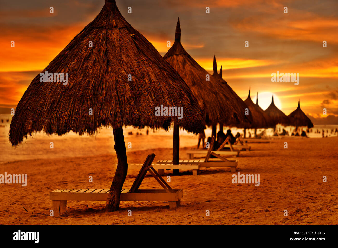 Dramatic sunset at the Asian beach Stock Photo - Alamy