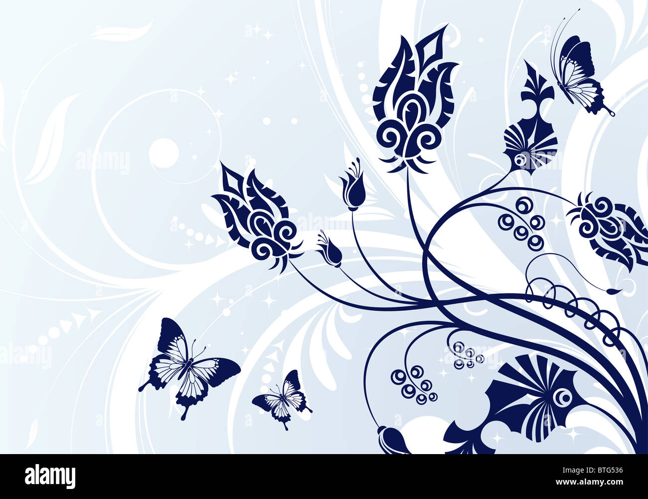 Floral Background with butterfly, element for design, vector ...
