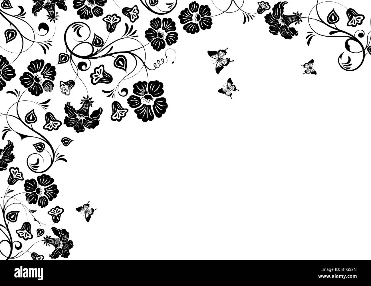 Flower background with butterfly, element for design, vector ...