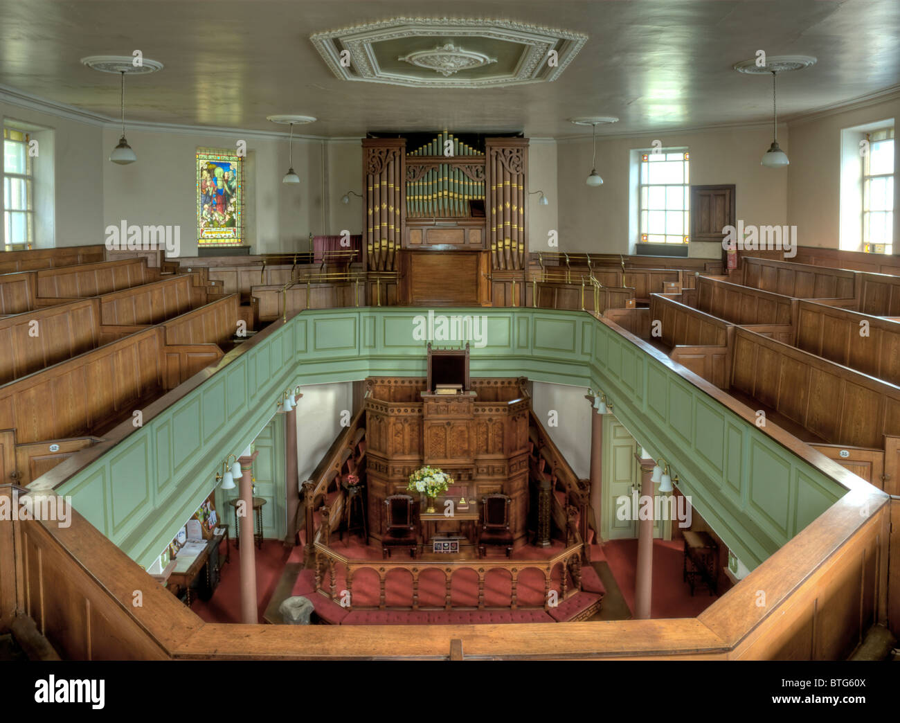 The interior of Heptonstall Methodist Chapel, Calderdale, West ...