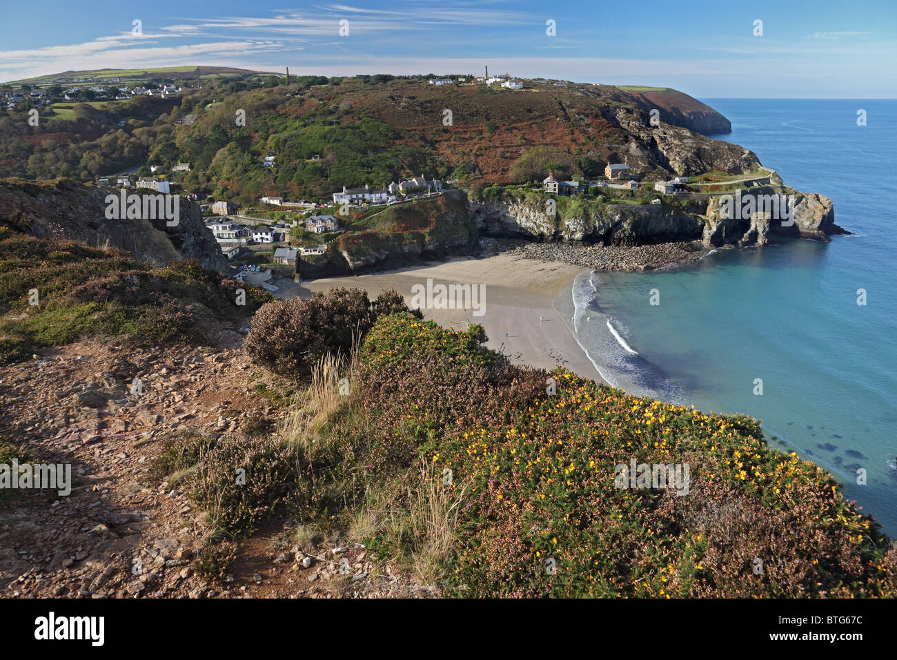 St Agnes and Trevaunance Cove From the South West Coastal Path Cornwall ...