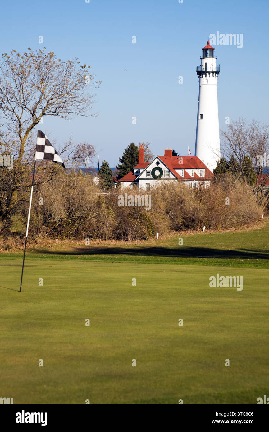 Wind Point Lighthouse - seen from golf course Stock Photo - Alamy