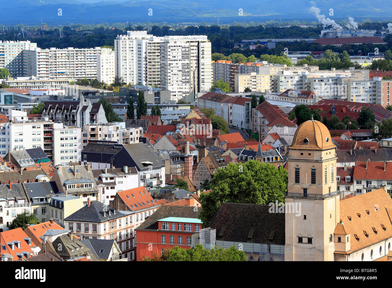 View of Strasbourg from the tower of the Cathedral, Strasbourg, Alsace ...