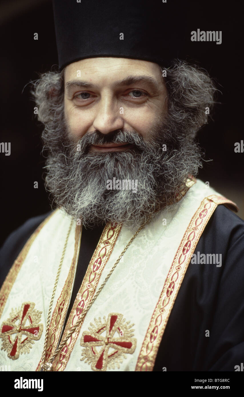 England, Somerset, Glastonbury, An English Orthodox Priest at ...