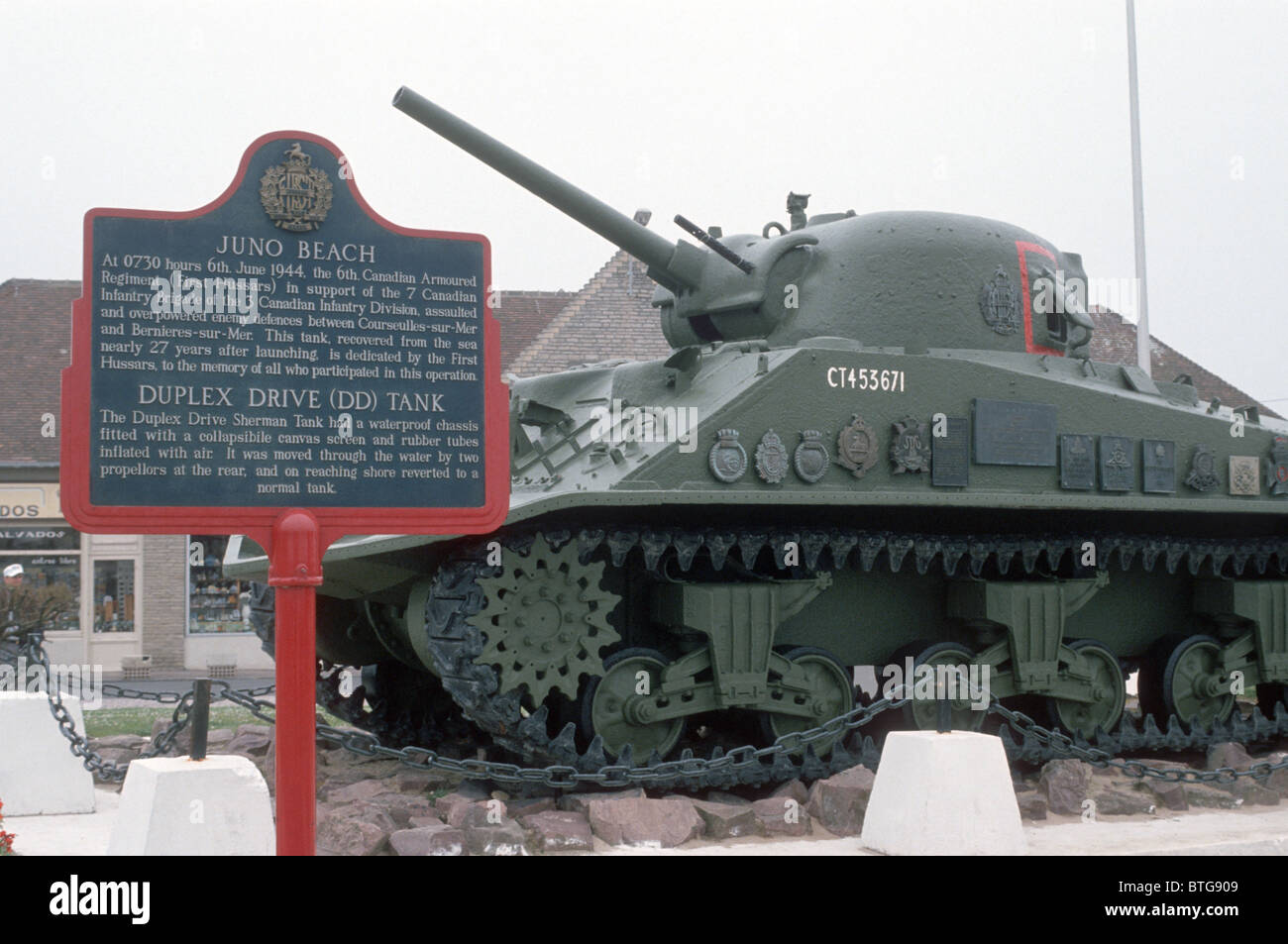 FRANCE TANK AT JUNO BEACH SITE OF ALLIED FORCES LANDING ON D DAY DURING ...